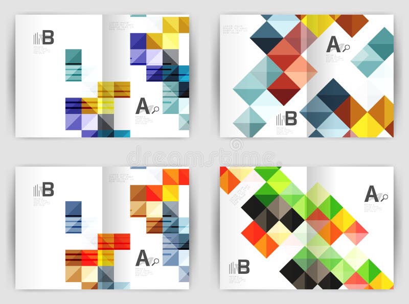 Minimal Square Mosaic Cover Design Templates Stock Vector ...