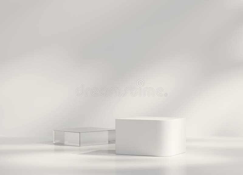 Minimal Square White Podium Platform for Product Display Showcase 3D ...