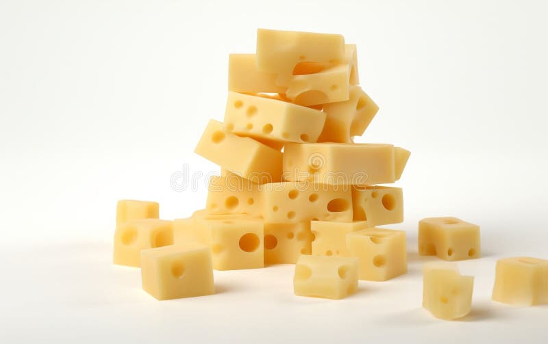 Minimal Stack of Sliced Swiss Cheese on a Small Surface. Generative AI ...