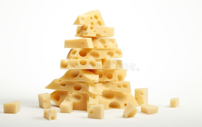 Minimal Stack of Sliced Swiss Cheese on a Small Surface. Generative AI ...
