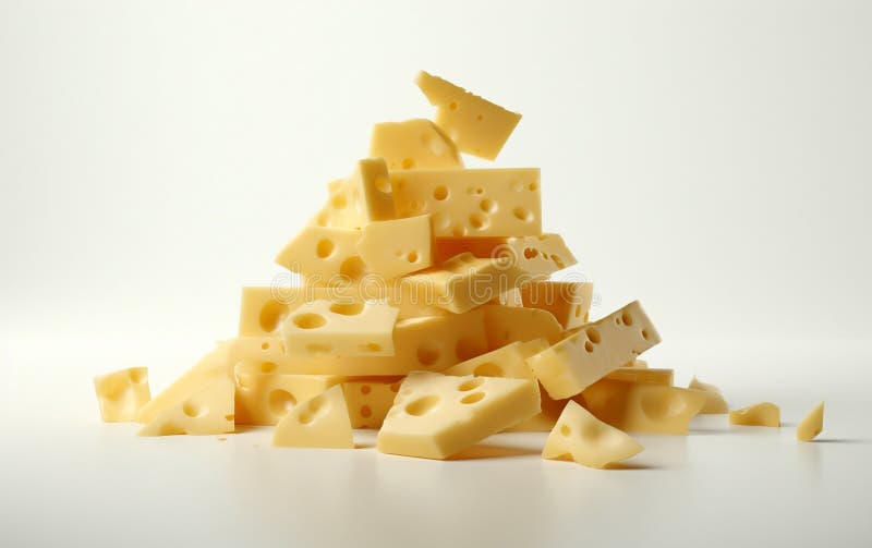 Minimal Stack of Sliced Swiss Cheese on a Small Surface. Generative AI ...