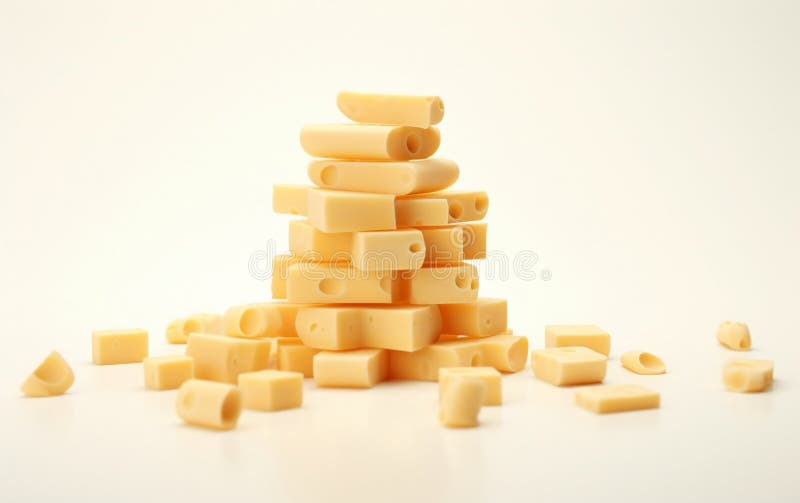 Minimal Stack of Sliced Swiss Cheese on a Small Surface. Generative AI ...