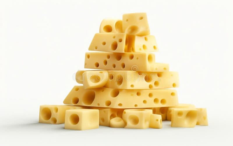 Minimal Stack of Sliced Swiss Cheese on a Small Surface. Generative AI ...