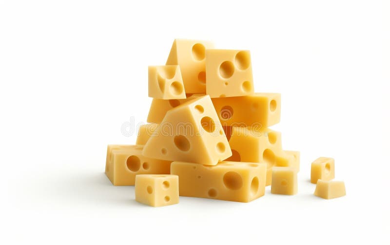 Minimal Stack of Sliced Swiss Cheese on a Small Surface. Generative AI ...