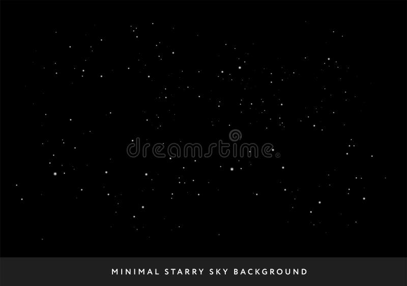 Minimal Starry Night Sky Background - Vector Few Stars Space Background ...