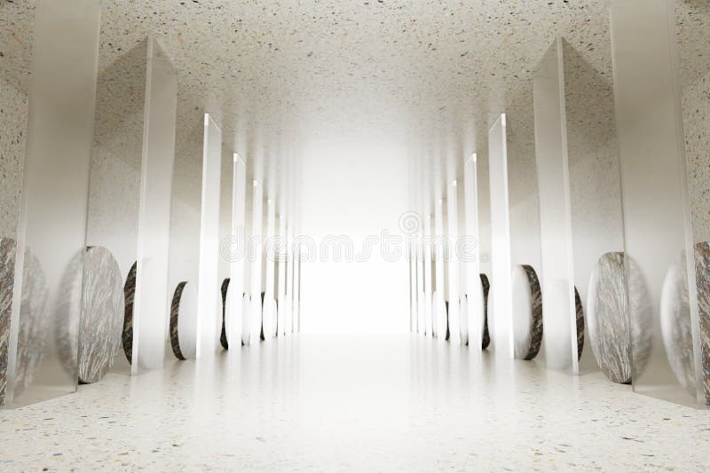 Minimal Studio Room Glass Square Sheet and Circles Backdrop Stock ...