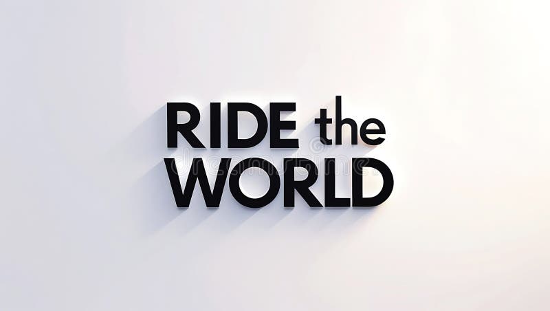 Minimal Style Classic Ride the World Text Logo Design with Background ...
