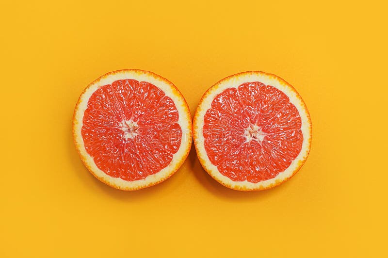 Minimal Style, Creative Layout Orange and Grapefruit. Flat Lay. Food ...