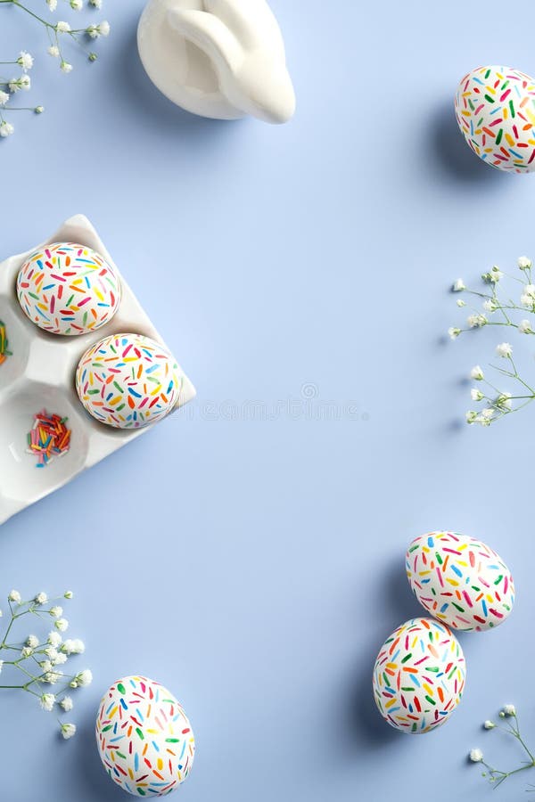 Minimal Style Easter Vertical Banner Template. Frame Made of Colorful ...