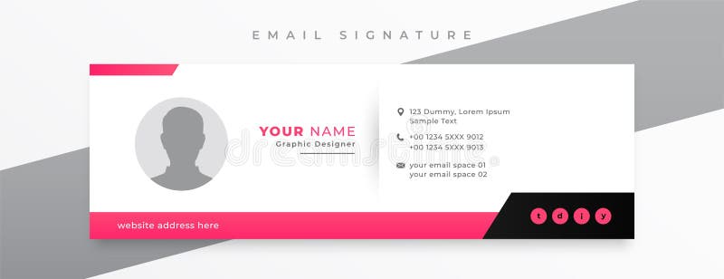 Minimal Style Email Signature Card Template in Horizontal Design Vector ...