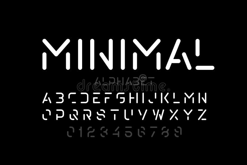 Minimal Style Font, Minimalistic Alphabet Stock Vector - Illustration ...