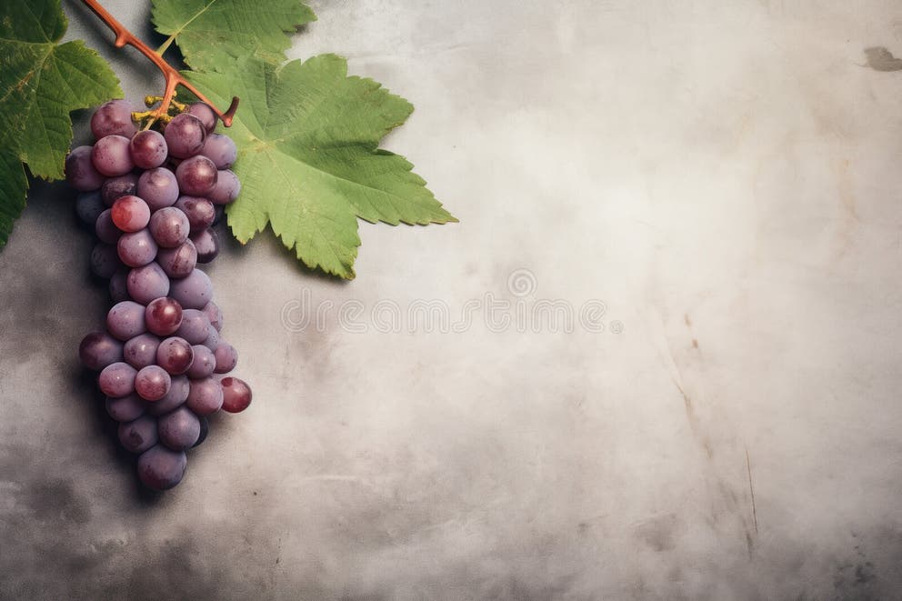 Minimal Style Grape on Rustic Background AI Generated Stock ...