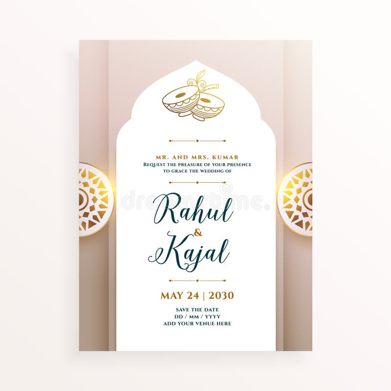 Minimal Style Indian Wedding or Sagai Greeting Card for Digital Post ...