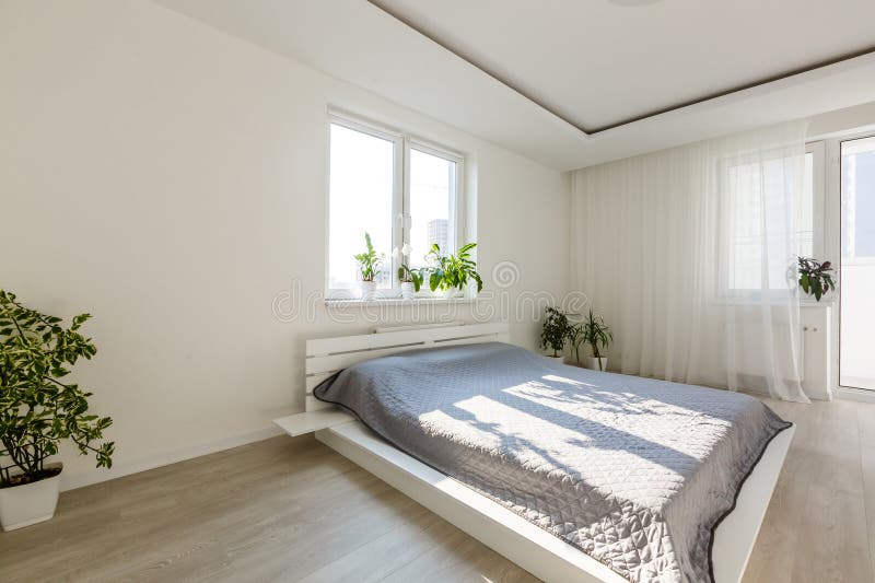 Minimal Style Interior Room with White Wall Stock Image - Image of ...