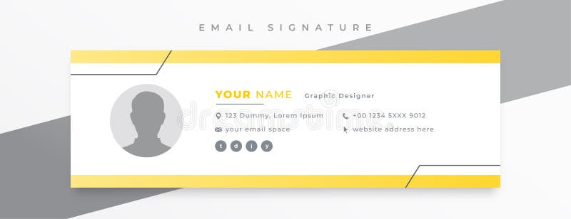 Minimal Style Mail Signature Card Template in Horizontal Layout Design ...