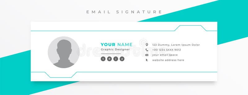 Minimal Style Mail Signature Card Template in Horizontal Layout Design ...