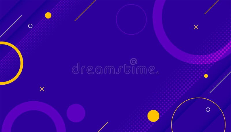 Minimal Style Memphis Purple Background with Sphere Shapes Stock ...