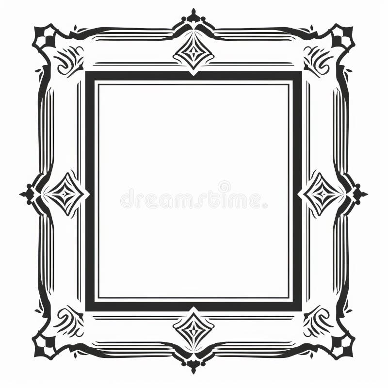 Minimal Style Ornate Frame with Decorative Border Stock Illustration ...