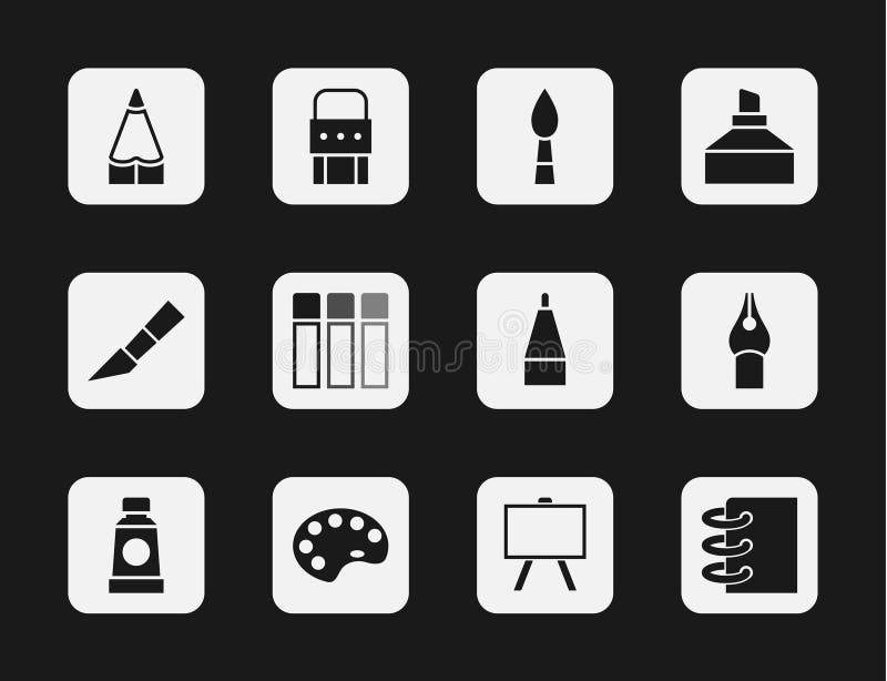 Simple Black Icon Set 12 Stock Illustrations – 163 Simple Black Icon ...