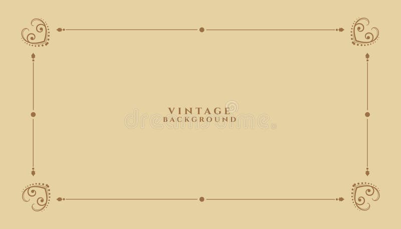 Minimal Style Vintage Frame Background Design Stock Vector - Illustration of wedding, card ...