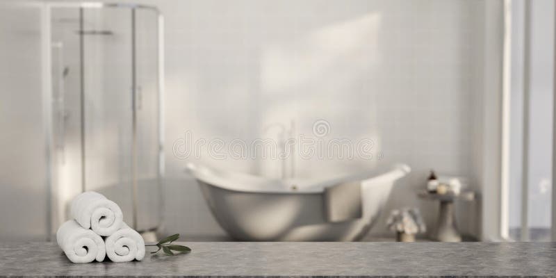 Minimal Style White Bathroom 3d Render, White Wall and Ceramic Floor ...