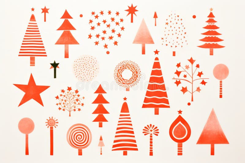 Minimal Stylish Festive Christmas Tree Print Design Stock Photo - Image ...
