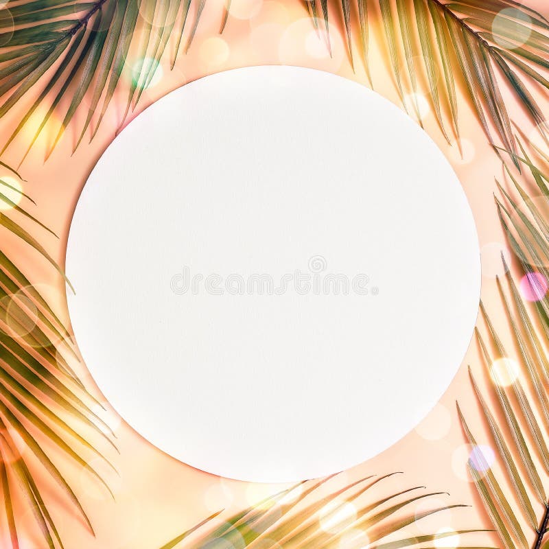 Flat Lay. Minimal Summer Concept with Palm Tree Leaf. Creative ...