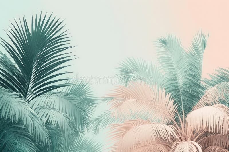 Minimal Summer Pastel Concept Soft Colors of Tropical Background. Ai ...