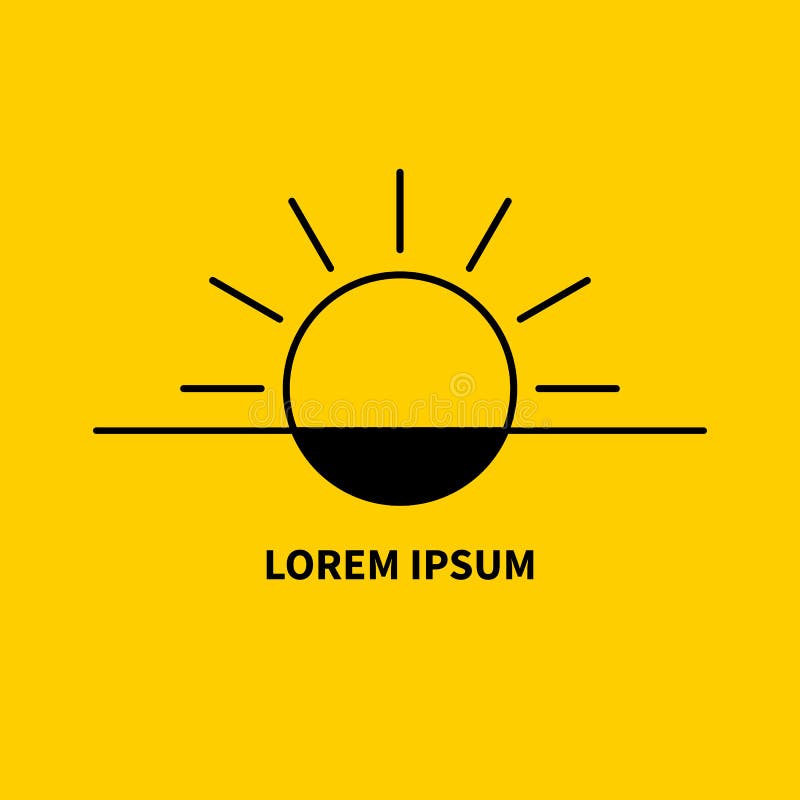 Minimal Sun Pictogram, Summer Logo Stock Vector - Illustration of ...
