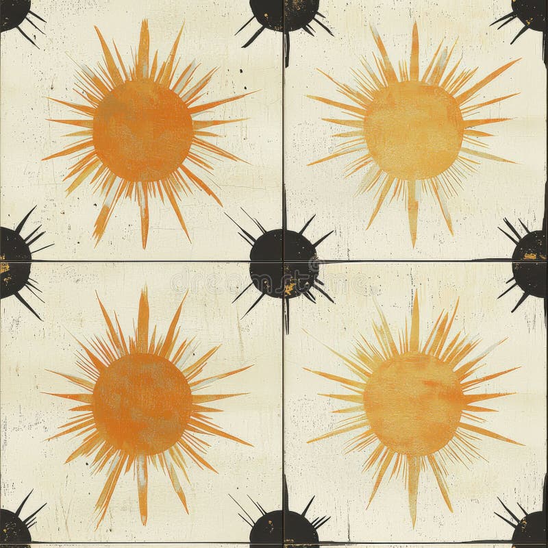 Minimal Sunburst Shapes in Muted Gold Create Vibrant Pattern Stock ...