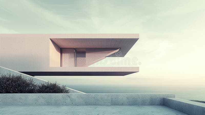 Minimal and Surreal Architecture, Futuristic. Generative Ai Stock ...