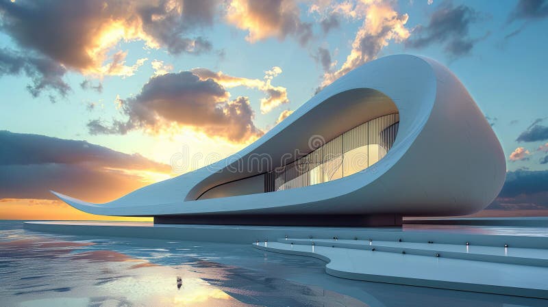 Minimal and Surreal Architecture. of Waves Layered Layers. Generative Ai Stock Illustration ...