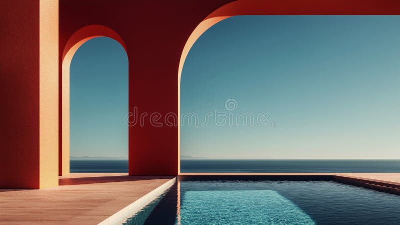 Minimal Surreal Digital Illustration Orange Arch Stock Photos - Free ...