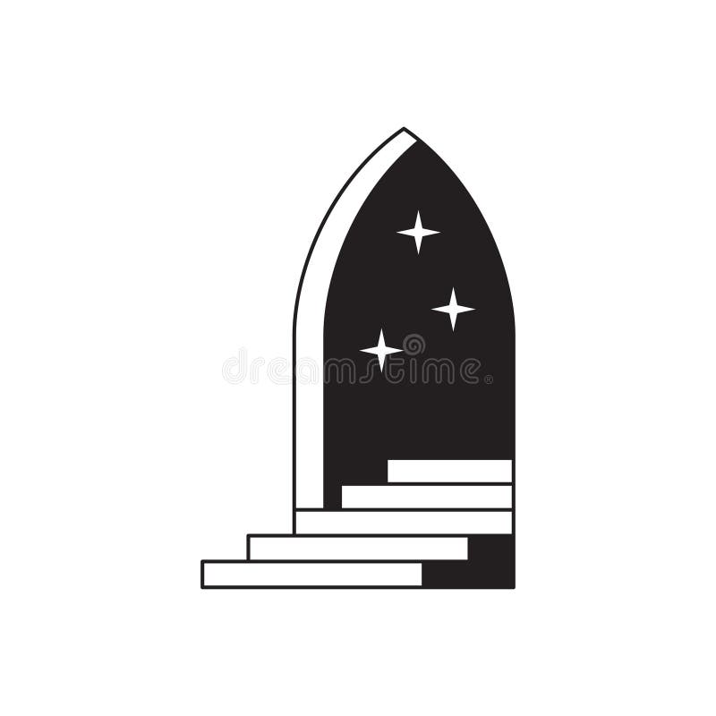 Minimal Surreal Doors. Abstract Geometric Frame with Stairs and Steps ...