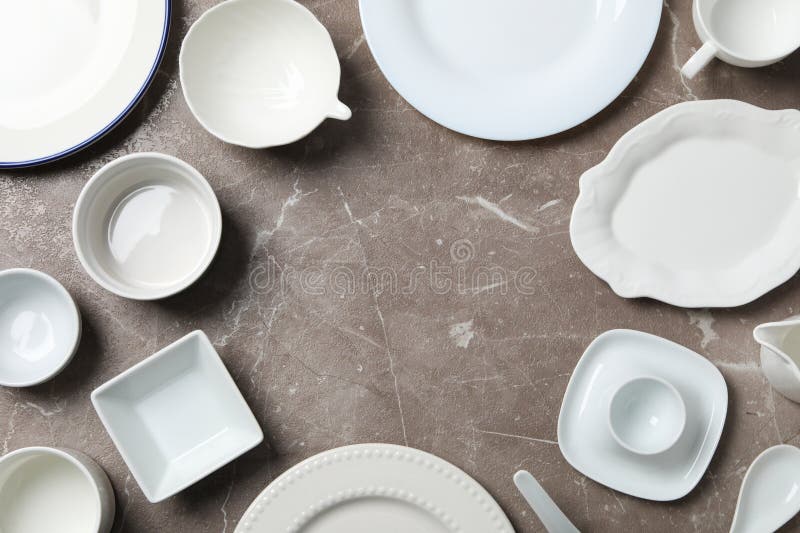 Minimal Table Setting with Blank Dish, Space for Text Stock Image ...