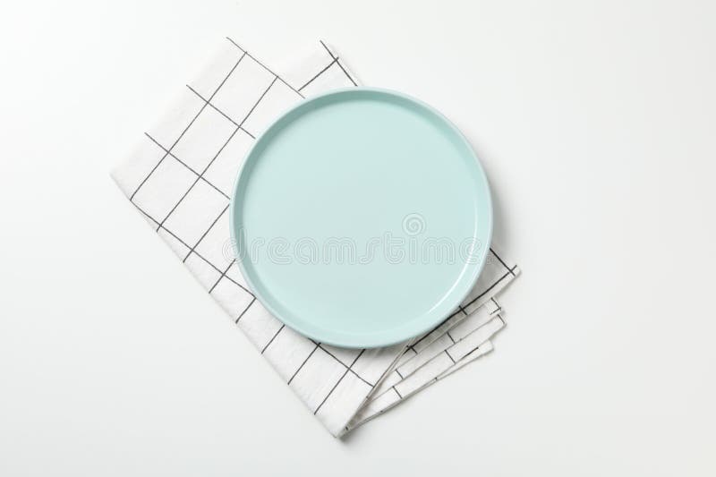 Minimal Table Setting with Blank Dish, Top View Stock Image - Image of ...