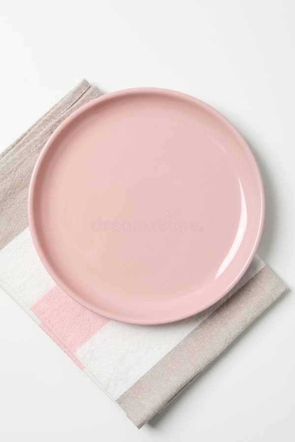 Minimal Table Setting with Blank Dish, Top View Stock Photo - Image of ...