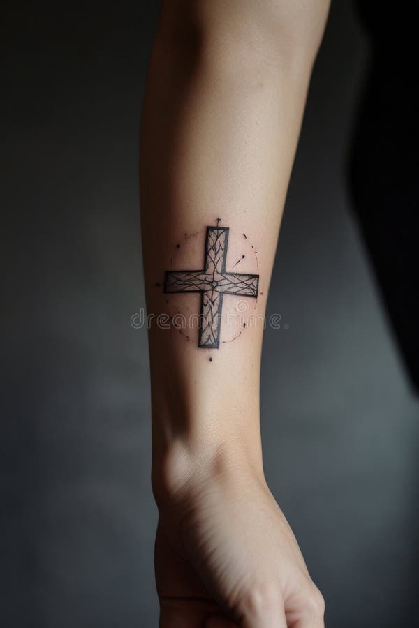A Minimal Tattoo Idea Based on Cross Mark Stock Illustration ...