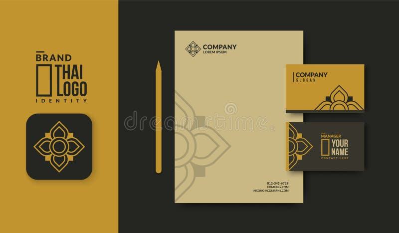 Minimal Thai Pattern Logo Design with Luxury Business Card Template ...