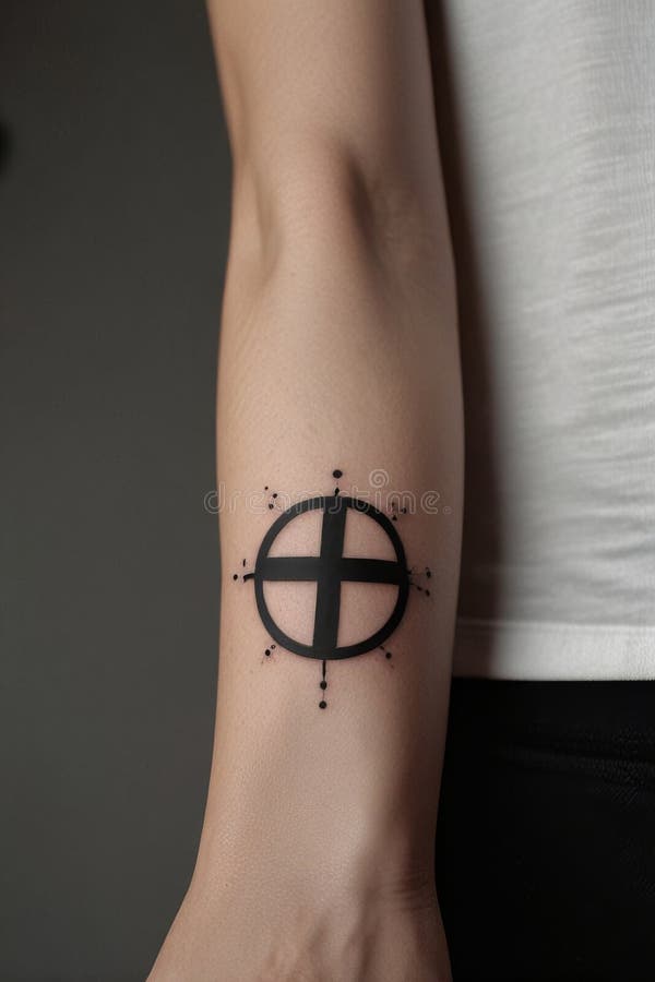 A Minimal Tattoo Idea Based on Cross Mark Stock Illustration ...