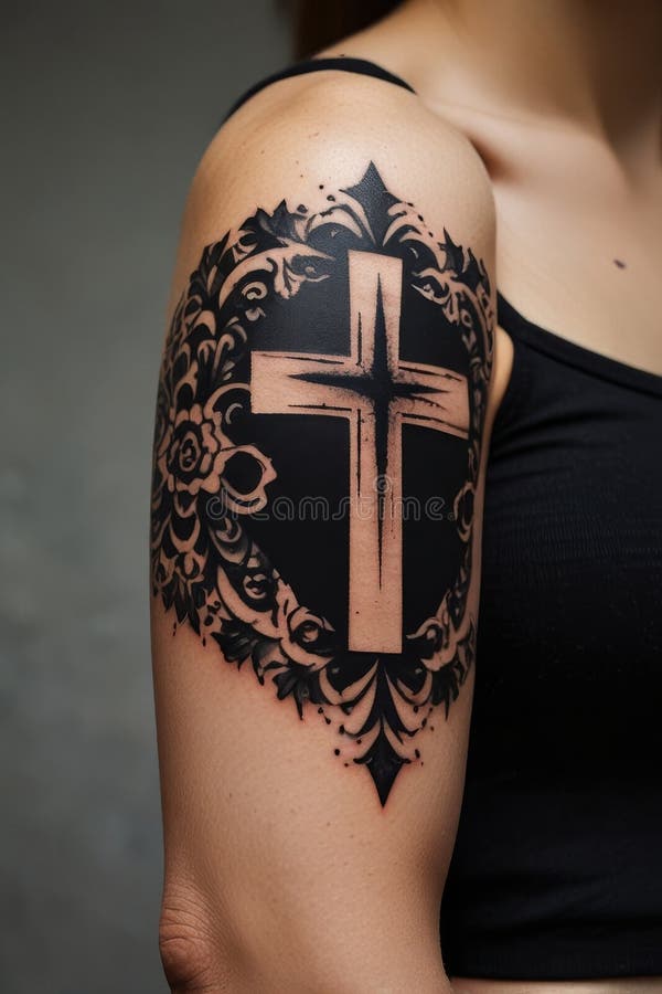 A Minimal Tattoo Idea Based on Cross Mark Stock Illustration ...