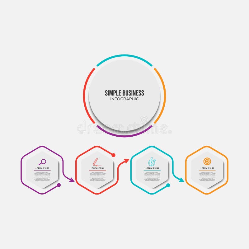 Minimal Timeline Infographic Template 4 Options or Steps Stock Vector ...