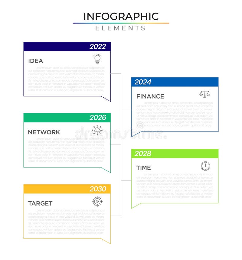 Minimal Timeline Vertical Row Infographic Design Template Stock Vector ...