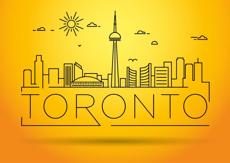 Minimal Toronto City Linear Skyline with Typographic Design Stock ...