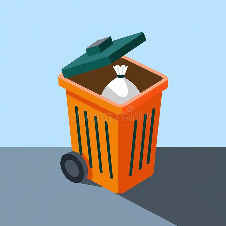 Minimal Trash Bin Icon Illustration Stock Illustration - Illustration ...