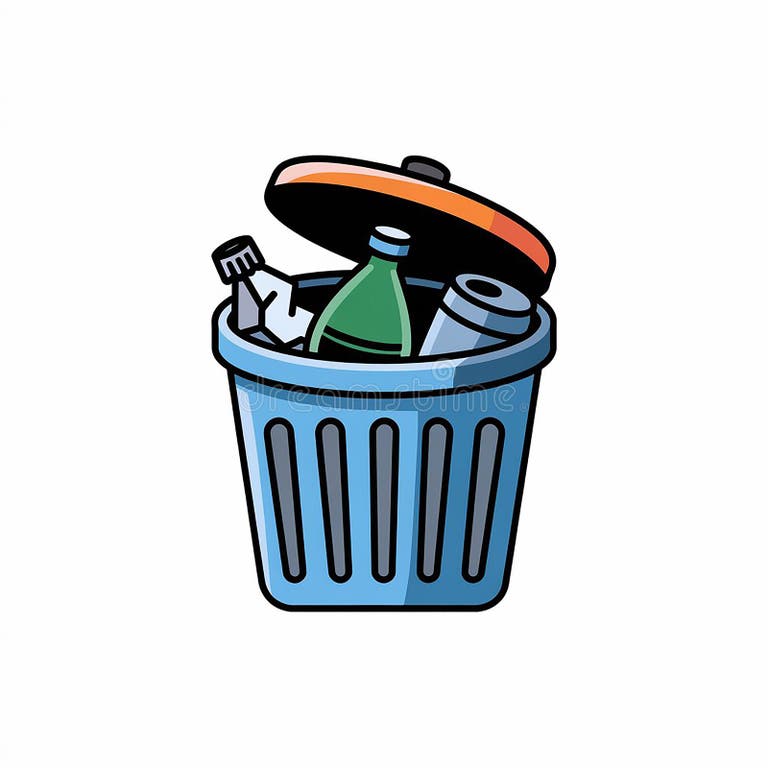 Minimal Trash Bin Icon Illustration Stock Illustration - Illustration ...