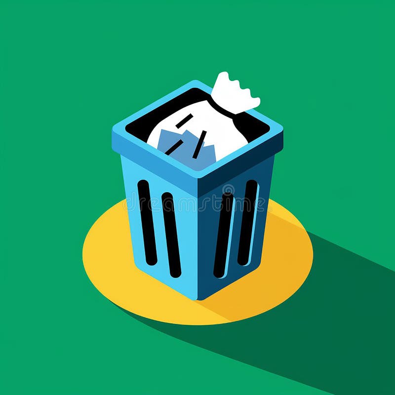 Minimal Trash Bin Icon Illustration Stock Illustration - Illustration ...