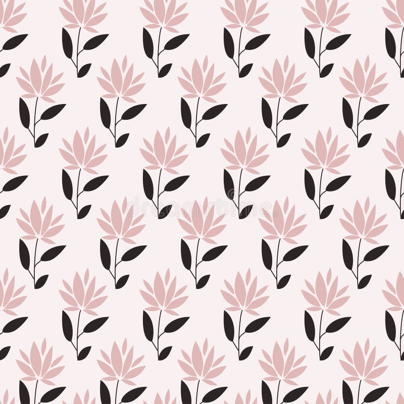 Minimal Trendy Flower Pattern Stock Vector - Illustration of minimal ...