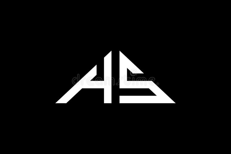 Minimal Triangle Initial Letters HS Logo Stock Vector - Illustration of ...