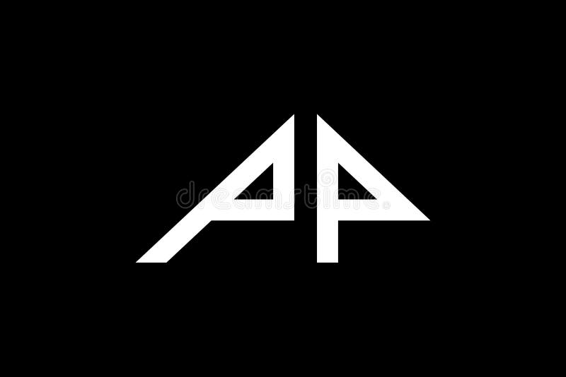 Minimal Triangle Initial Letters PP Logo Stock Vector - Illustration of ...